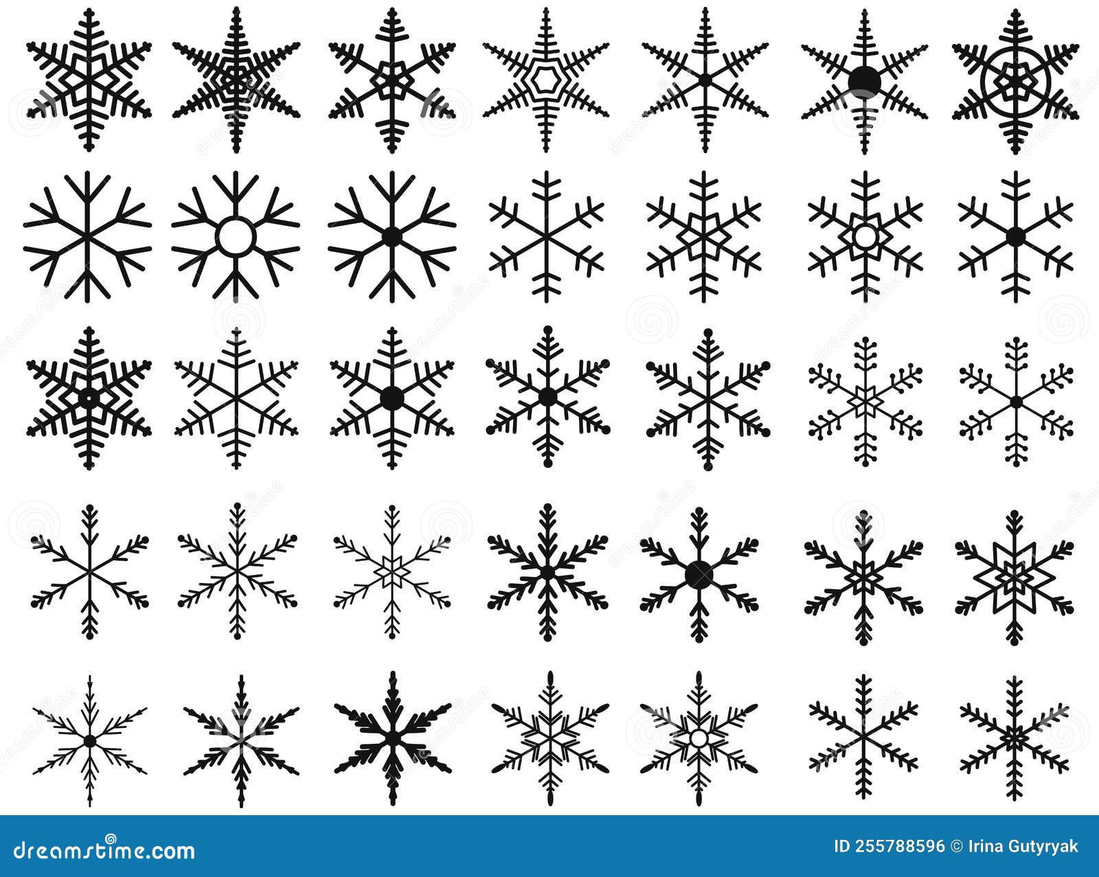 Vector snowflakes stock illustration. Illustration of cold - 255788596