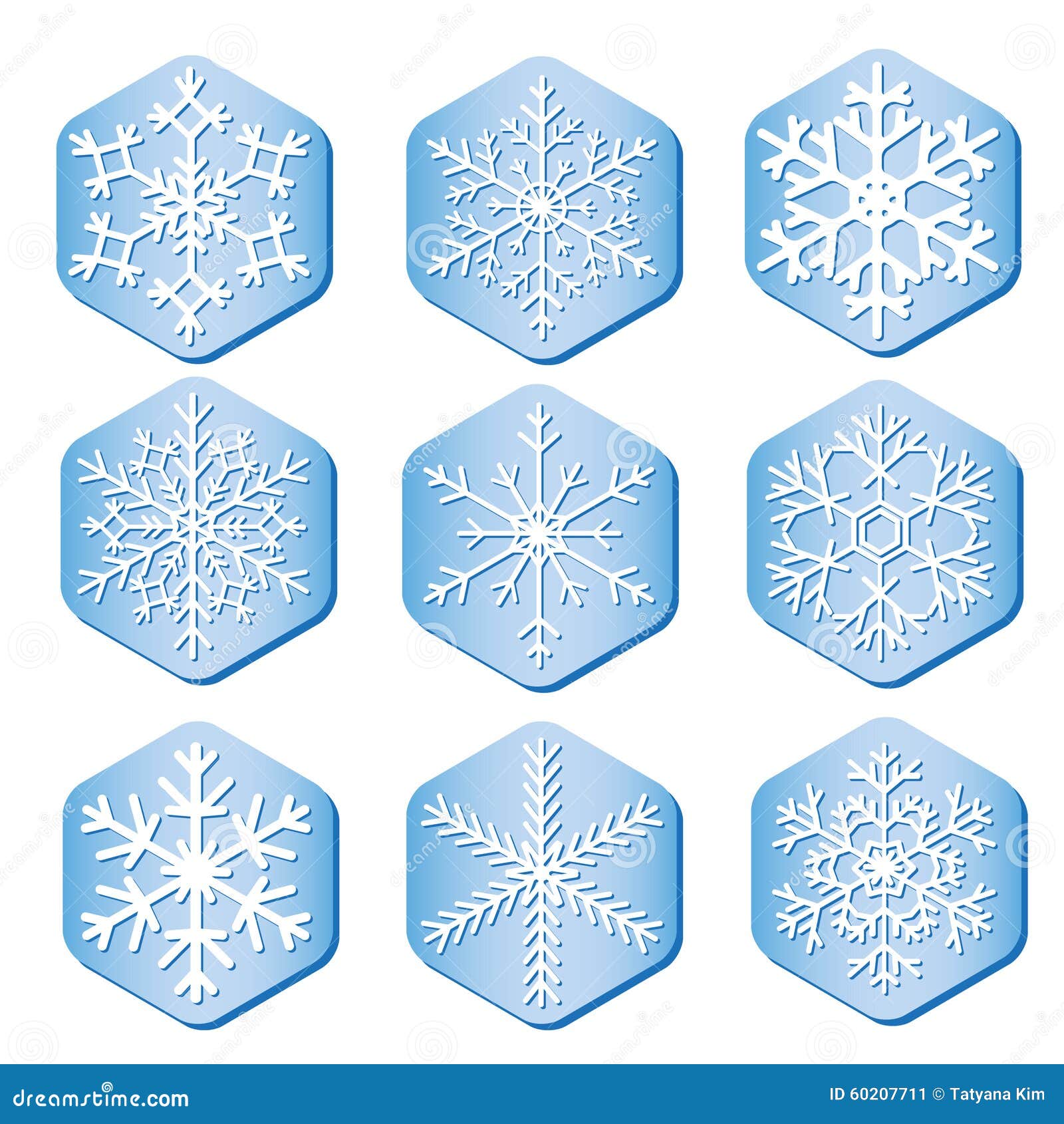 Vector Snowflakes on Pieces of Ice Stock Vector - Illustration of white ...