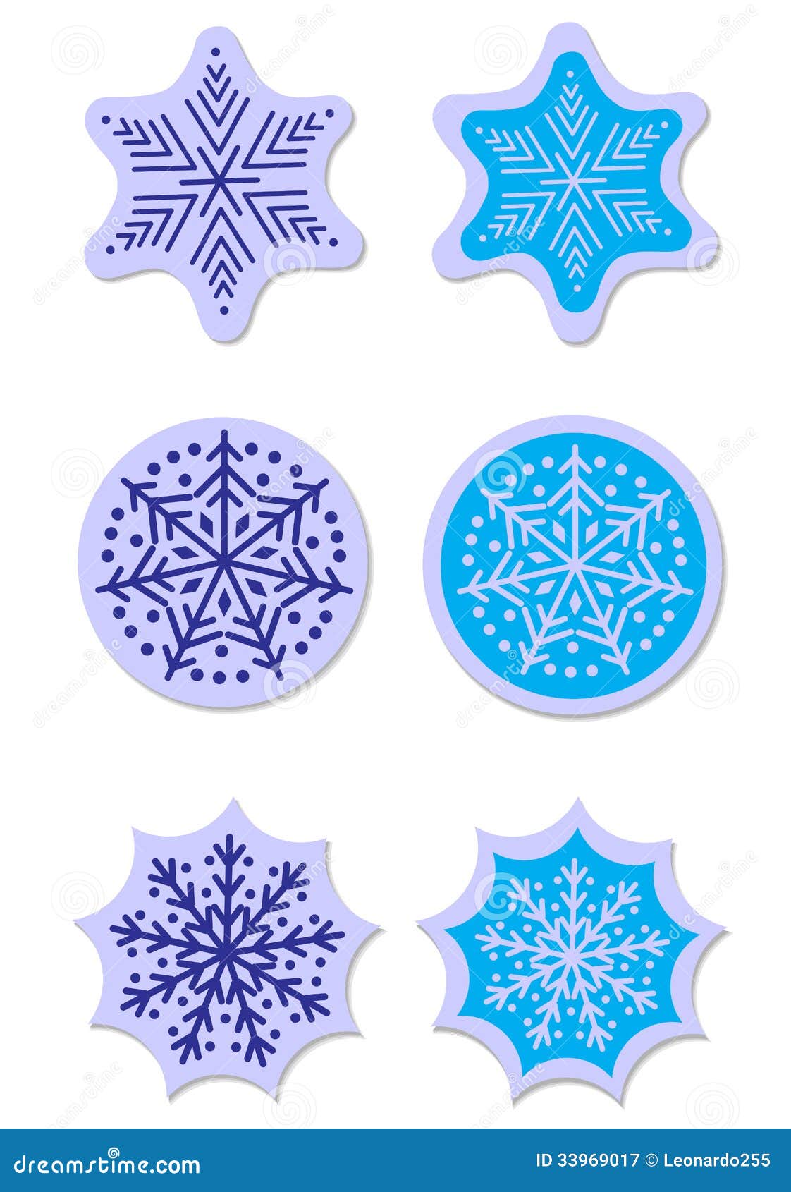 Vector Snowflakes Stickers Set Stock Vector - Illustration of fake ...