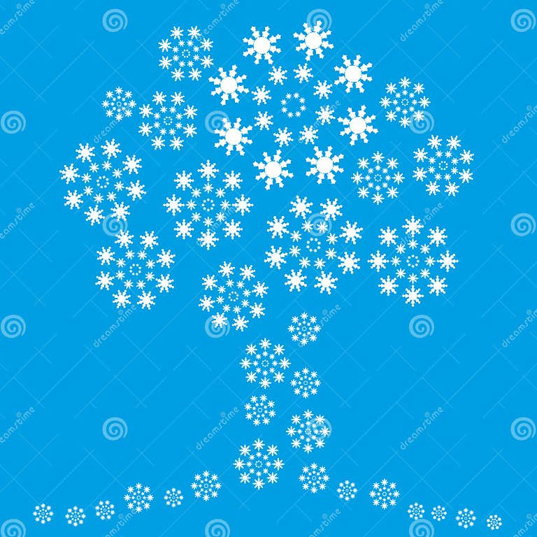 Vector snowflakes tree stock vector. Illustration of cover - 46253386