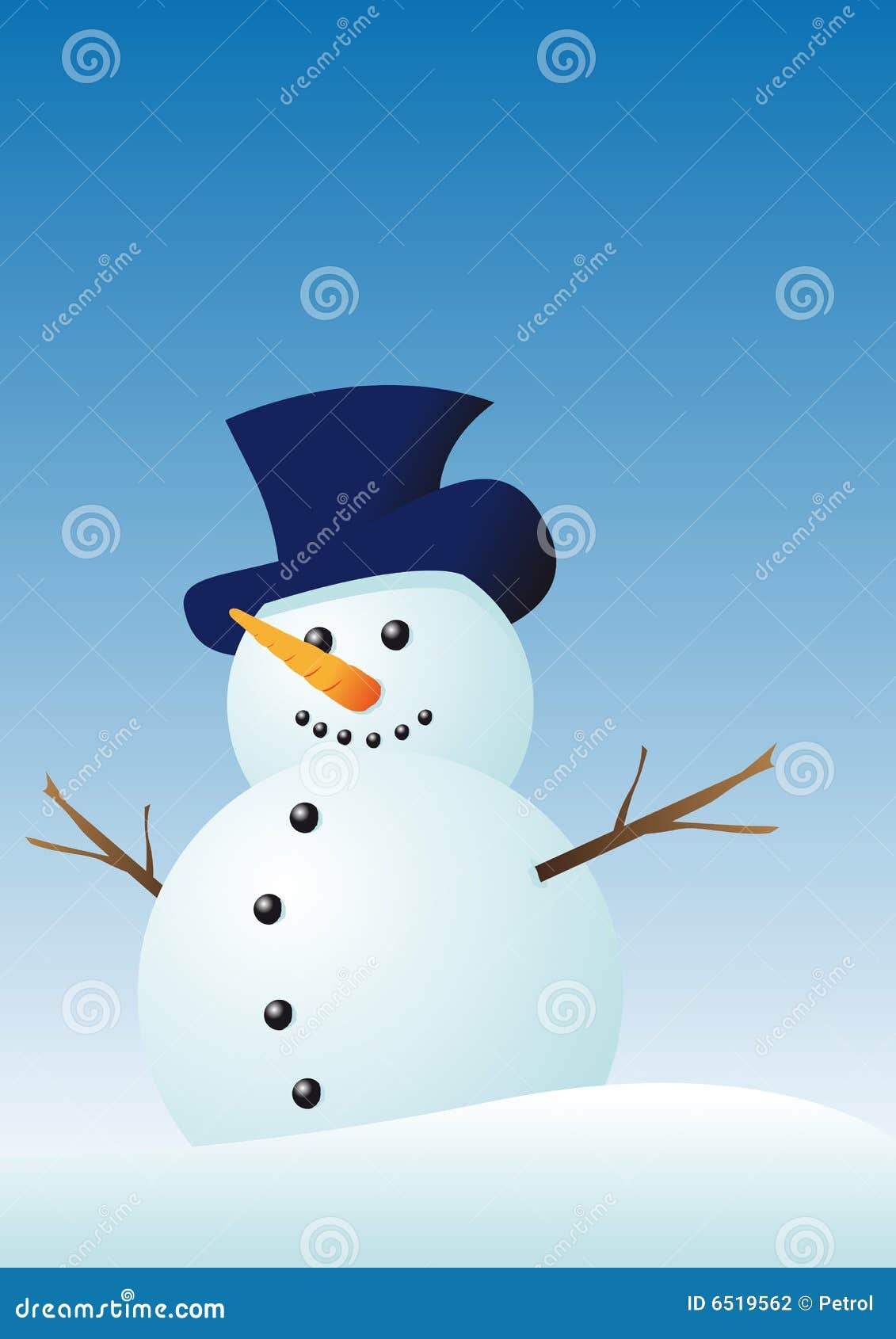 Vector snowman stock vector. Illustration of snowman, xmas - 6519562