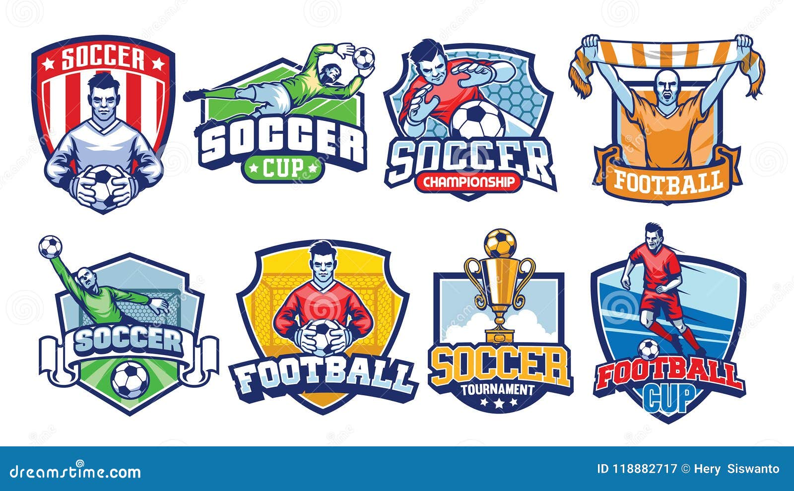 Soccer badges design set stock vector. Illustration of celebration ...