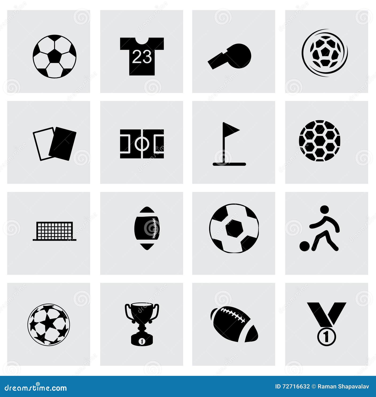 Vector soccer icon set stock vector. Illustration of corner - 72716632