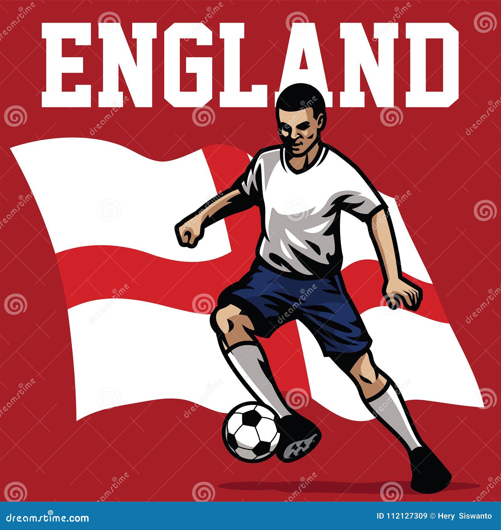 Soccer player of england stock vector. Illustration of euroope - 112127309