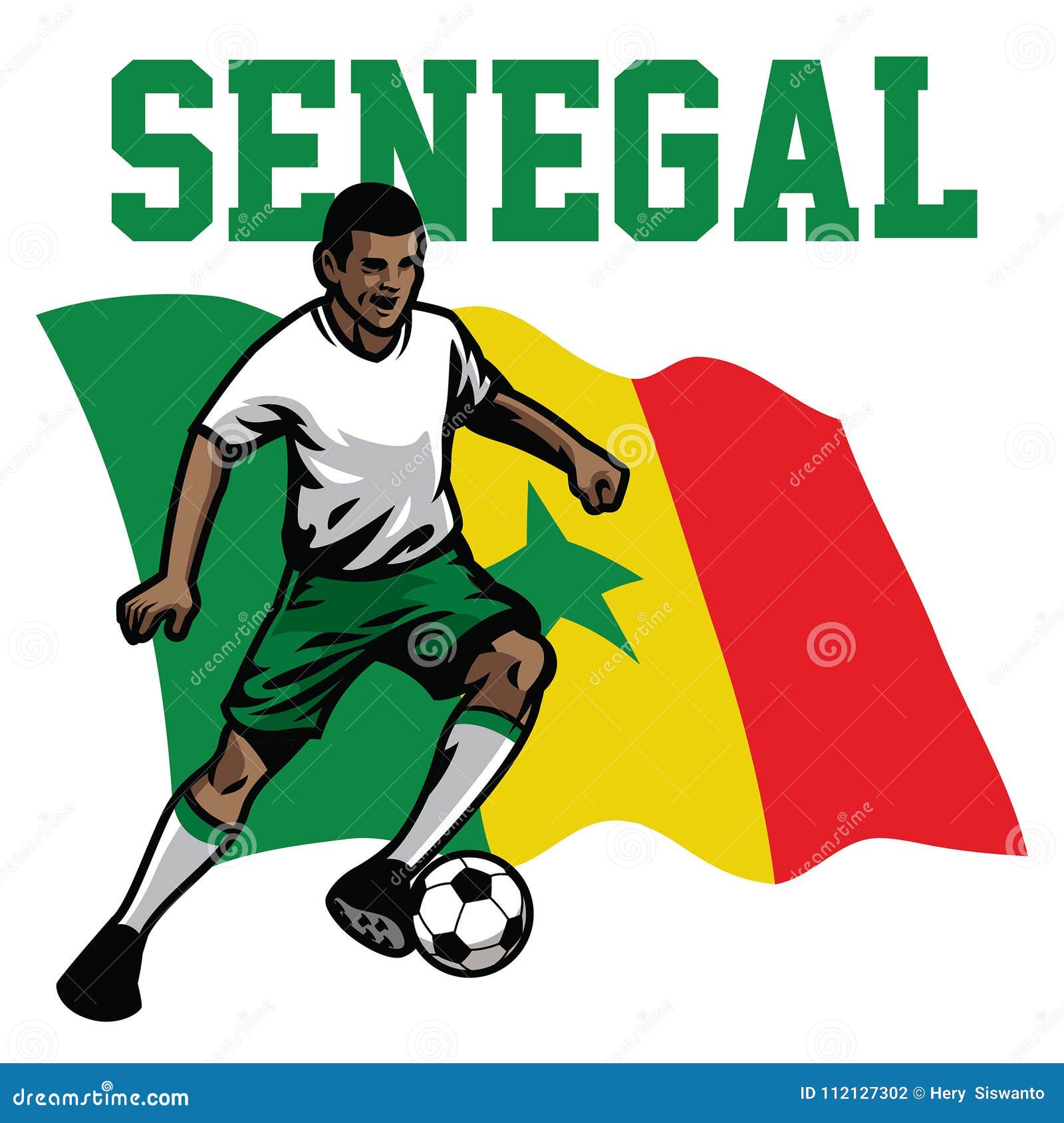 Soccer player of senegal stock vector. Illustration of icon - 112127302