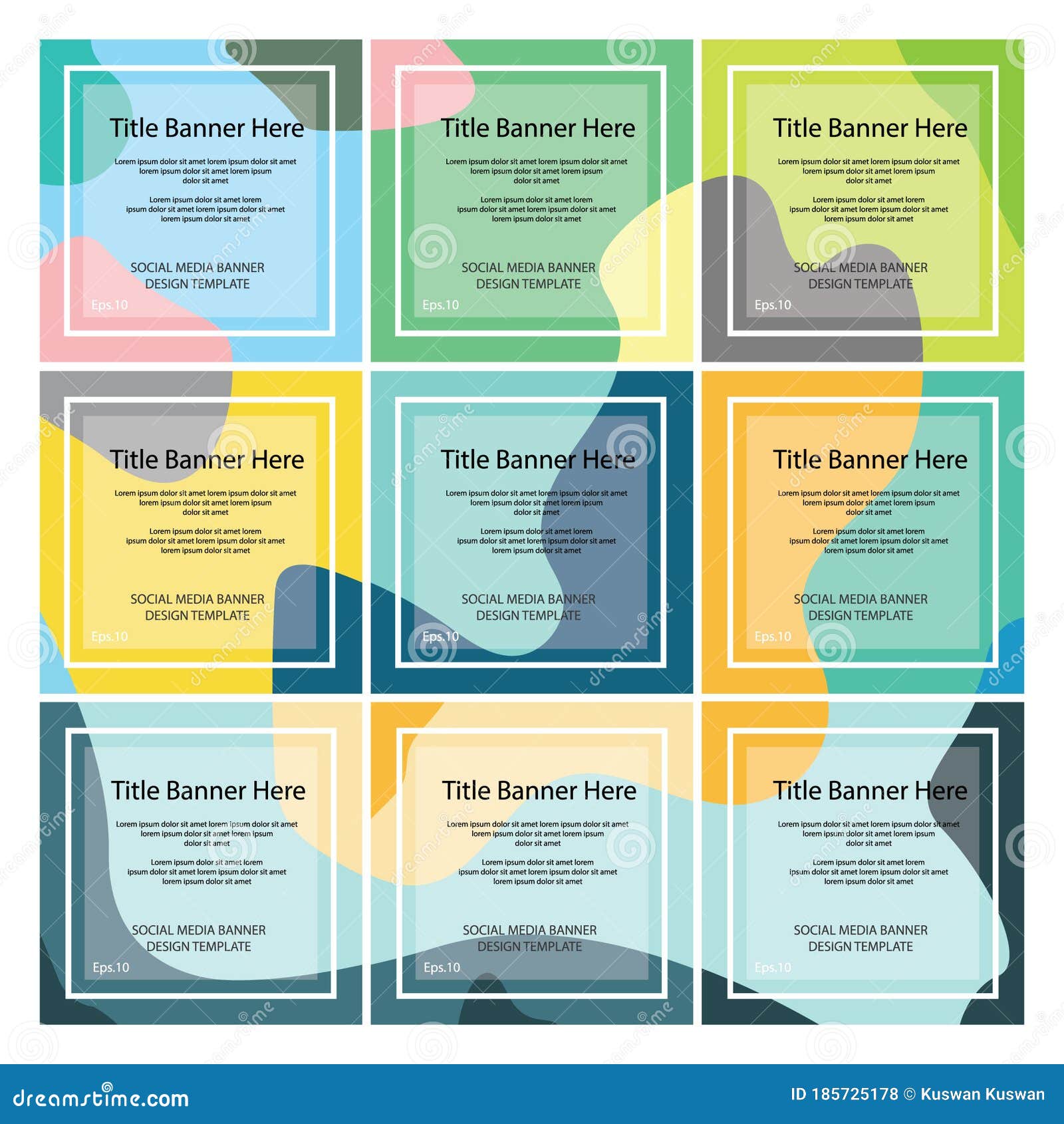 Vector Social Media Banner Design Kit Booster Stock Vector ...