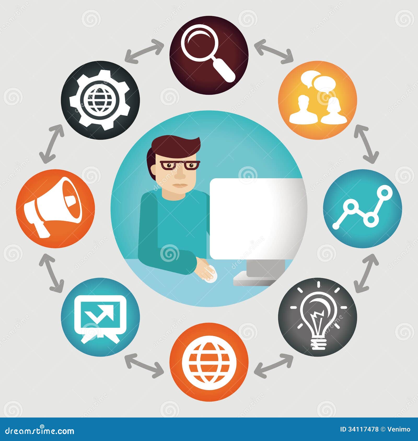 Vector Social Media Concept - Project Manager Stock Vector ...