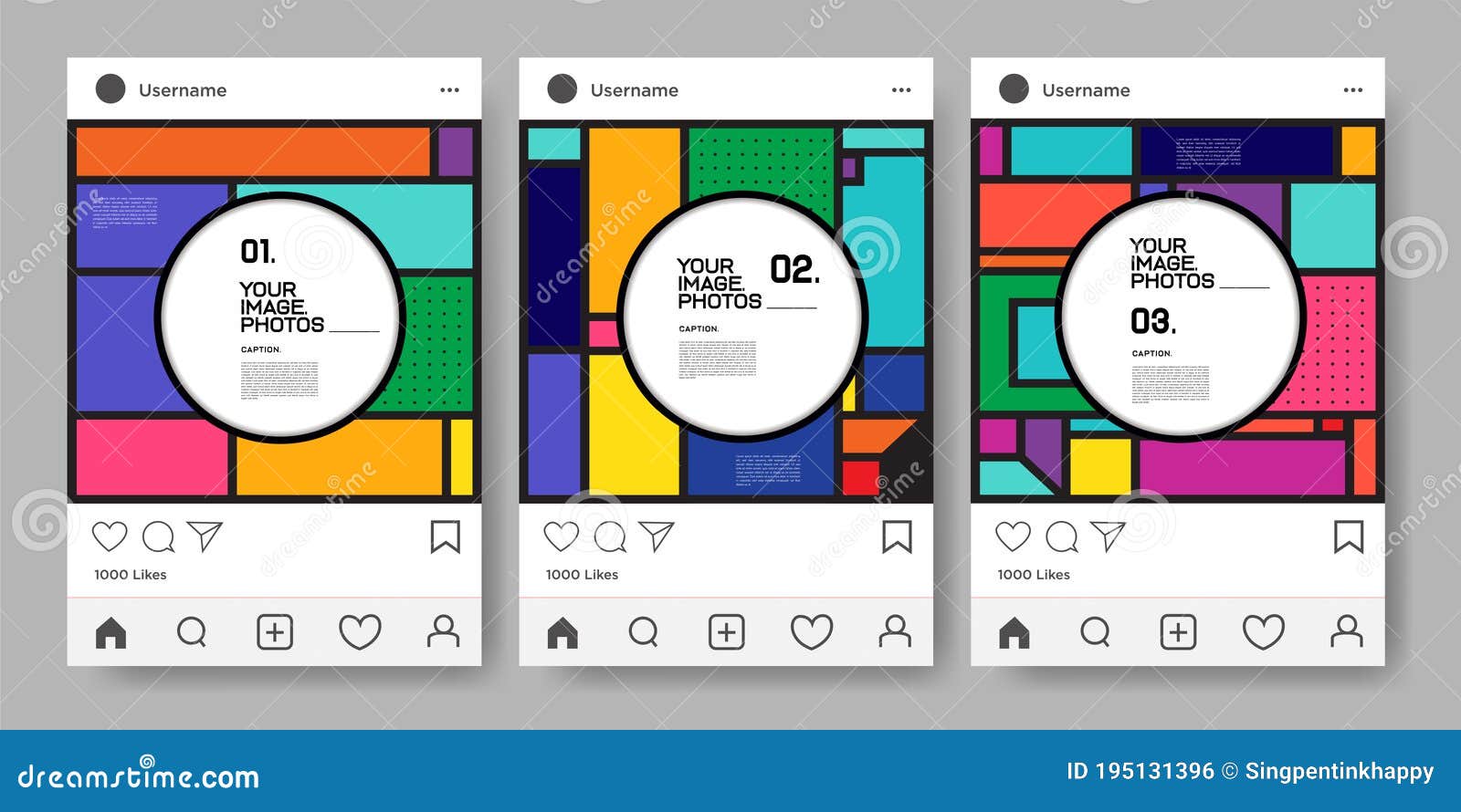 Colourful Vector Social Media Post Design for Instagram Feed Stock ...