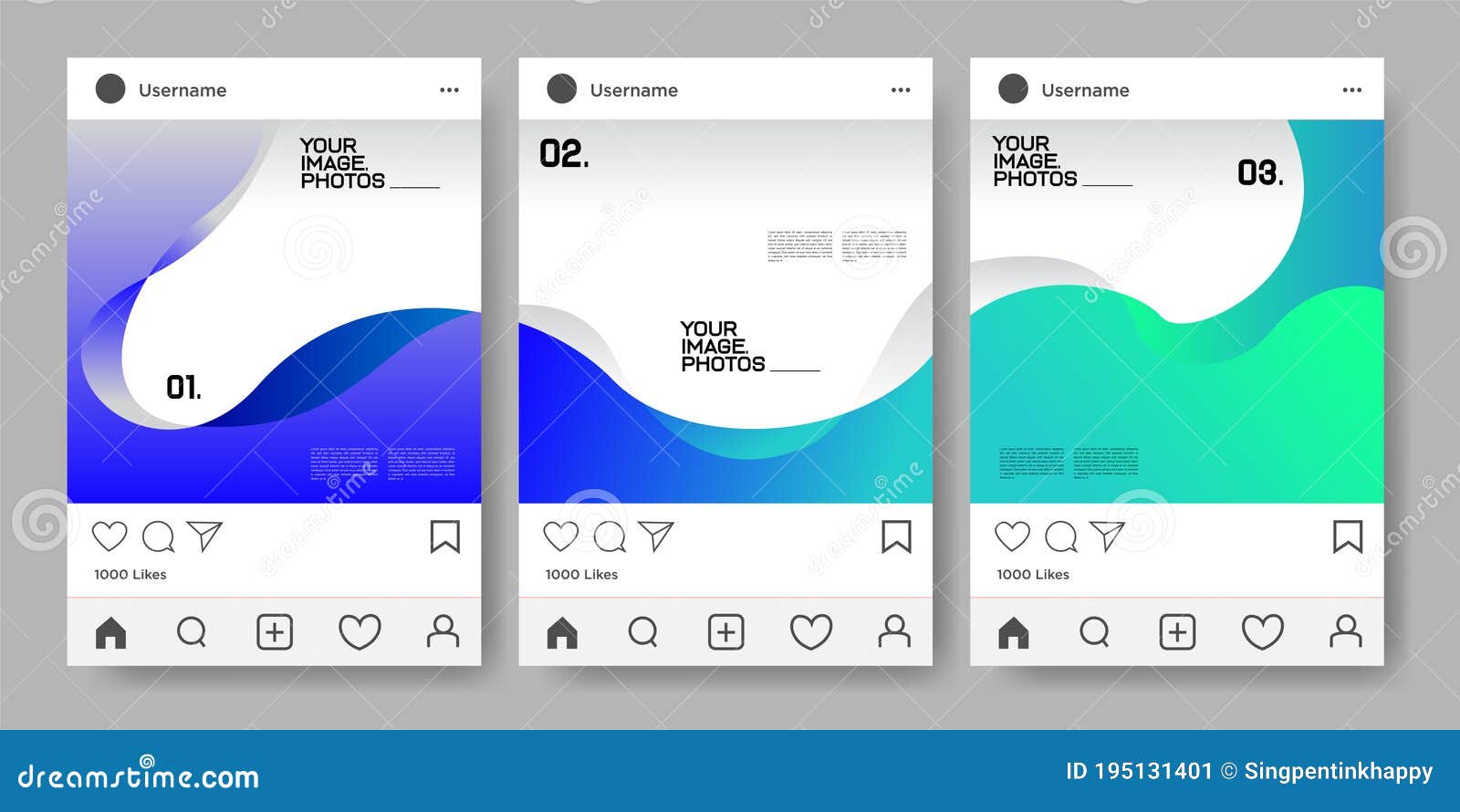 Vector Social Media Template For Instagram Feed Stock Vector