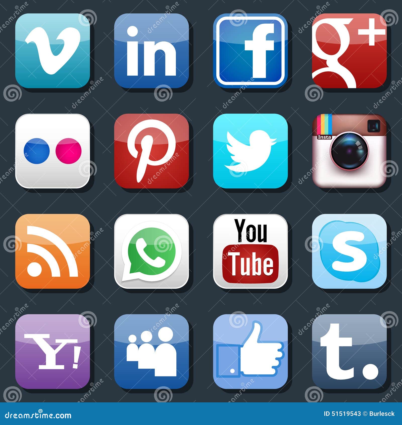 Vector Sociale Media Pictogrammen Redactionele Stock Foto ...