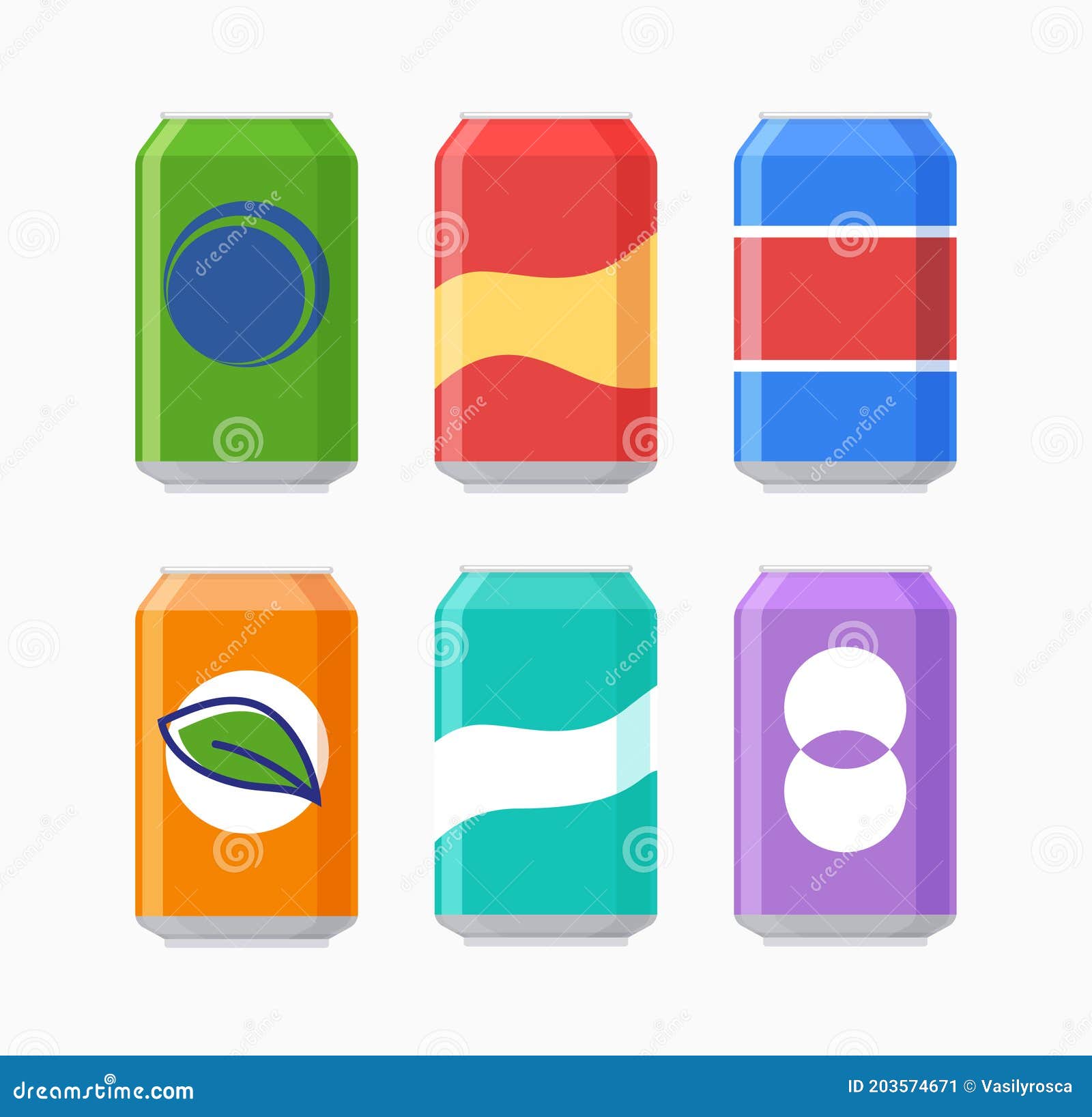 Vector Soda Can Icon Isolated. Soda Bottle Beer Flat Icon. Stock Vector ...