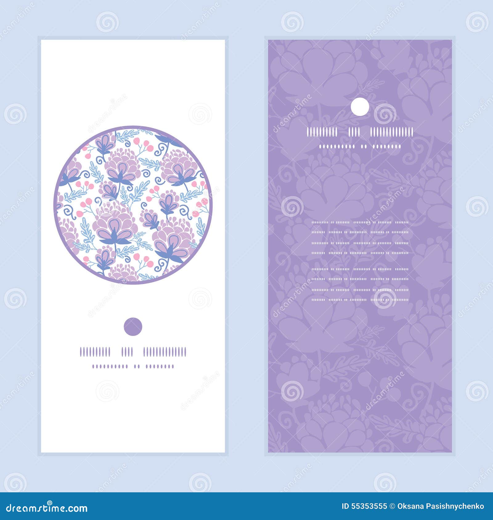 Vector Soft Purple Flowers Vertical Round Frame Stock Vector ...