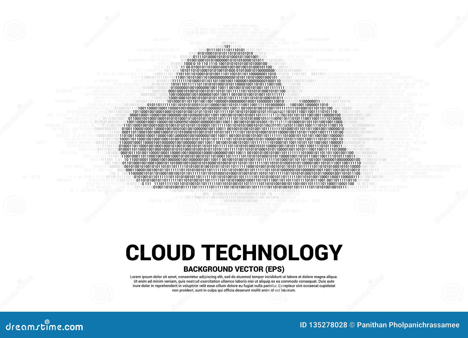 Vector Software Cloud With One And Zero Binary Code Style Digit Matrix 1568