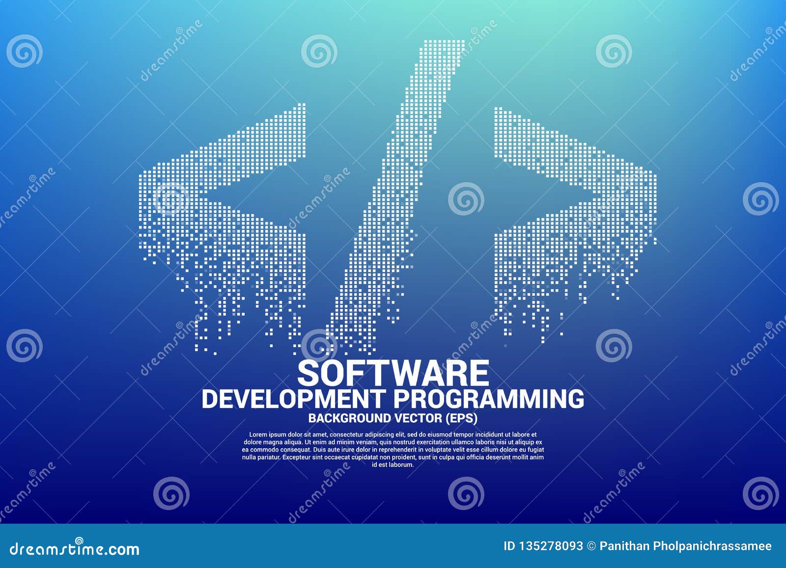 Vector Software Development Programming Tag Icon with Square Dot Pixel ...
