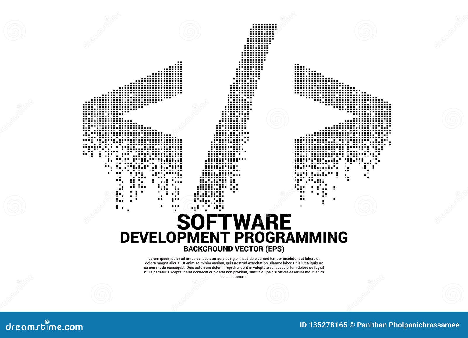 Vector Software Development Programming Tag Icon with Square Dot Pixel ...