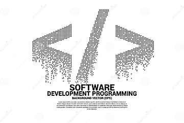 Vector Software Development Programming Tag Icon with Square Dot Pixel ...