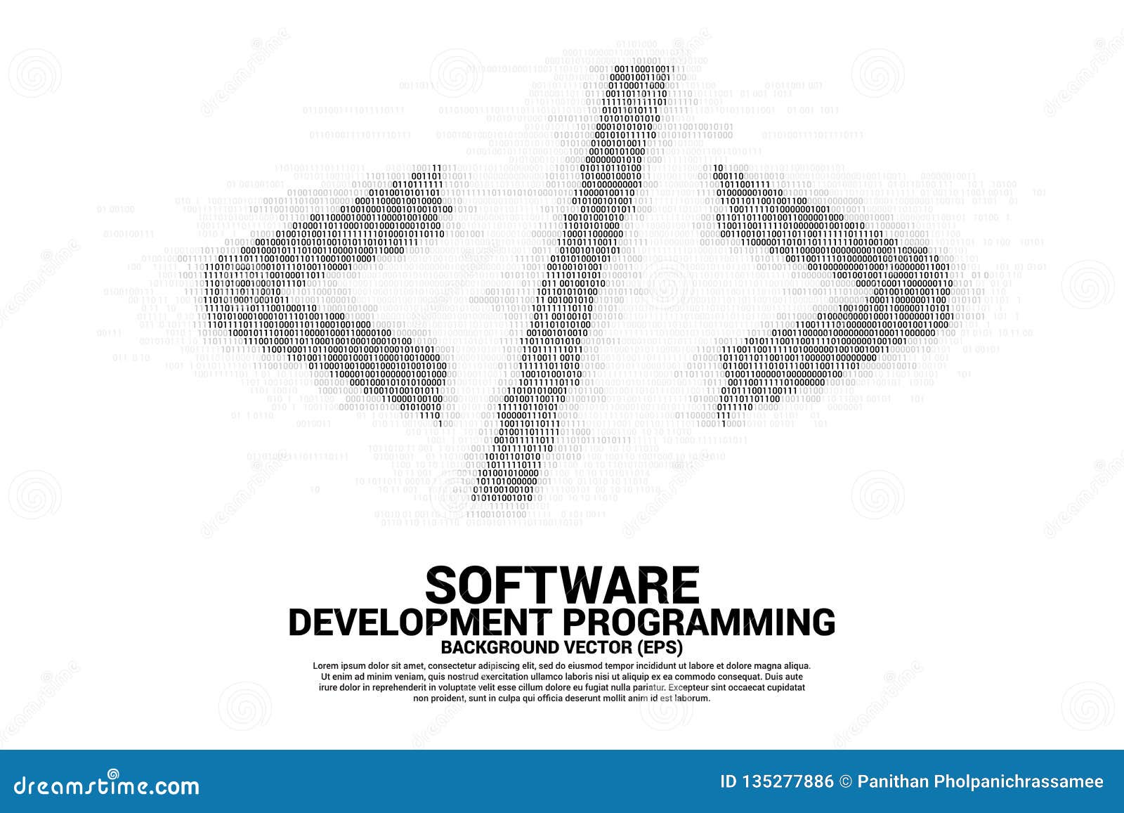 Vector Software Development Programming Tag with One and Zero Binary ...