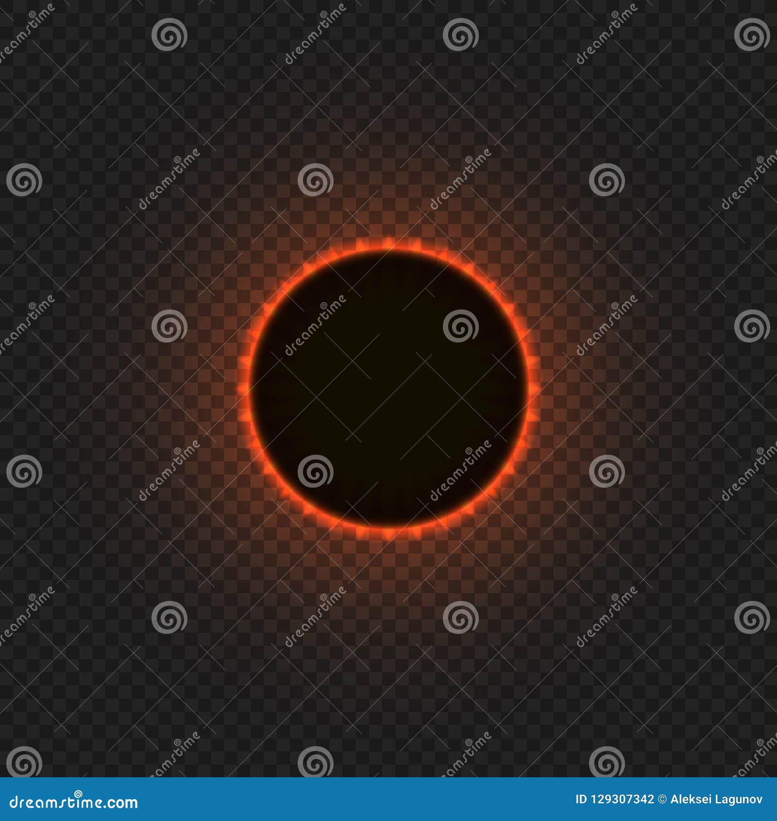 Vector Solar Eclipse, Glowing Illustration on Transparent Background ...