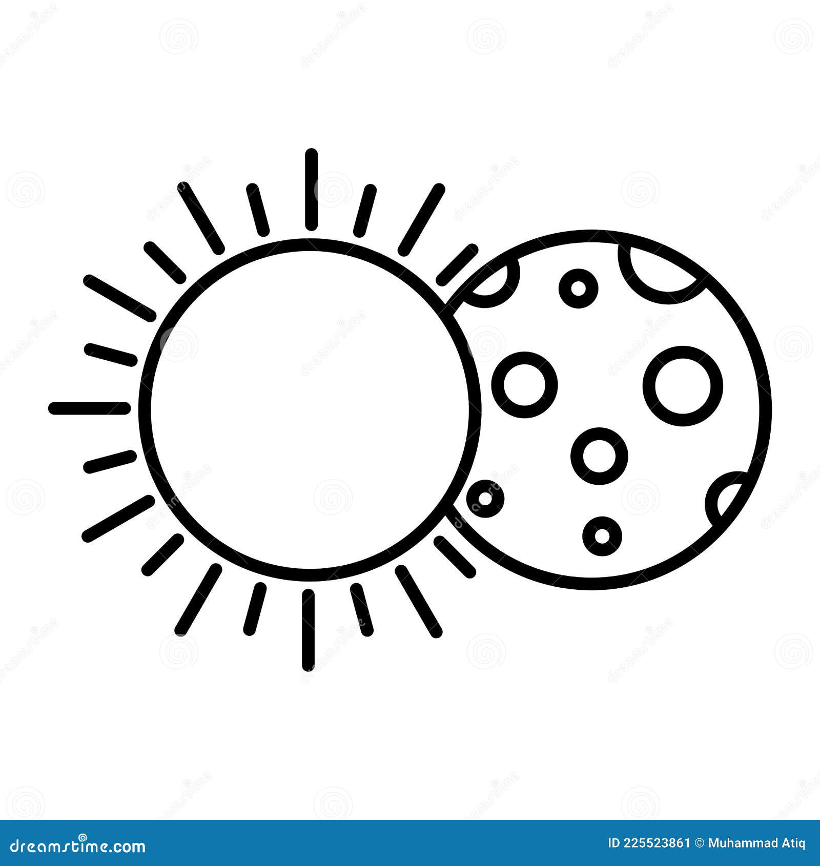Vector Solar Eclipse Outline Icon Design Stock Vector - Illustration of ...
