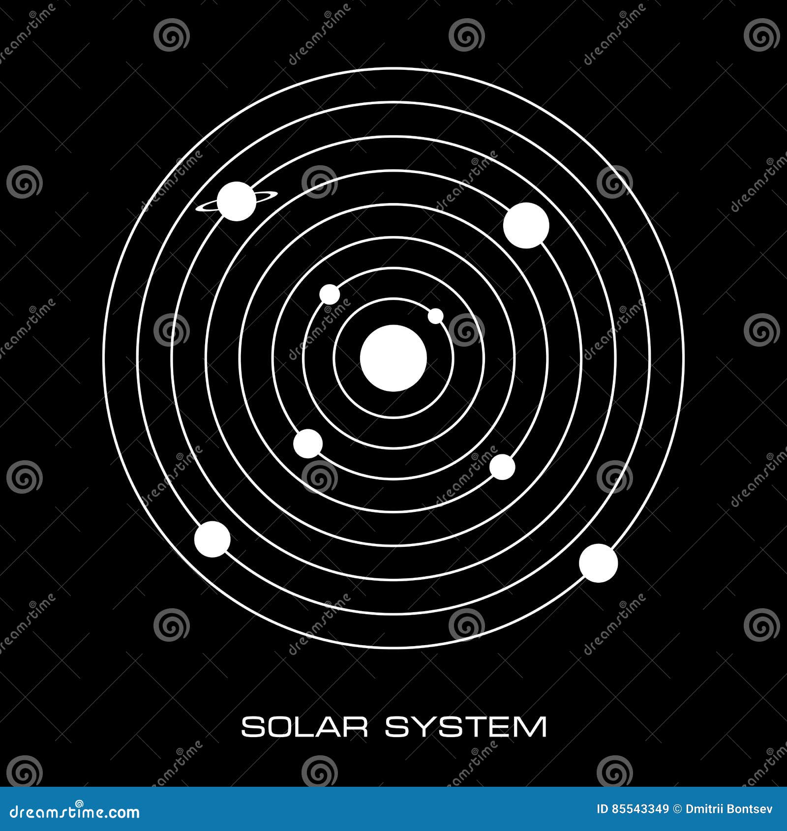 Vector Solar System with Planets Stock Vector - Illustration of ...