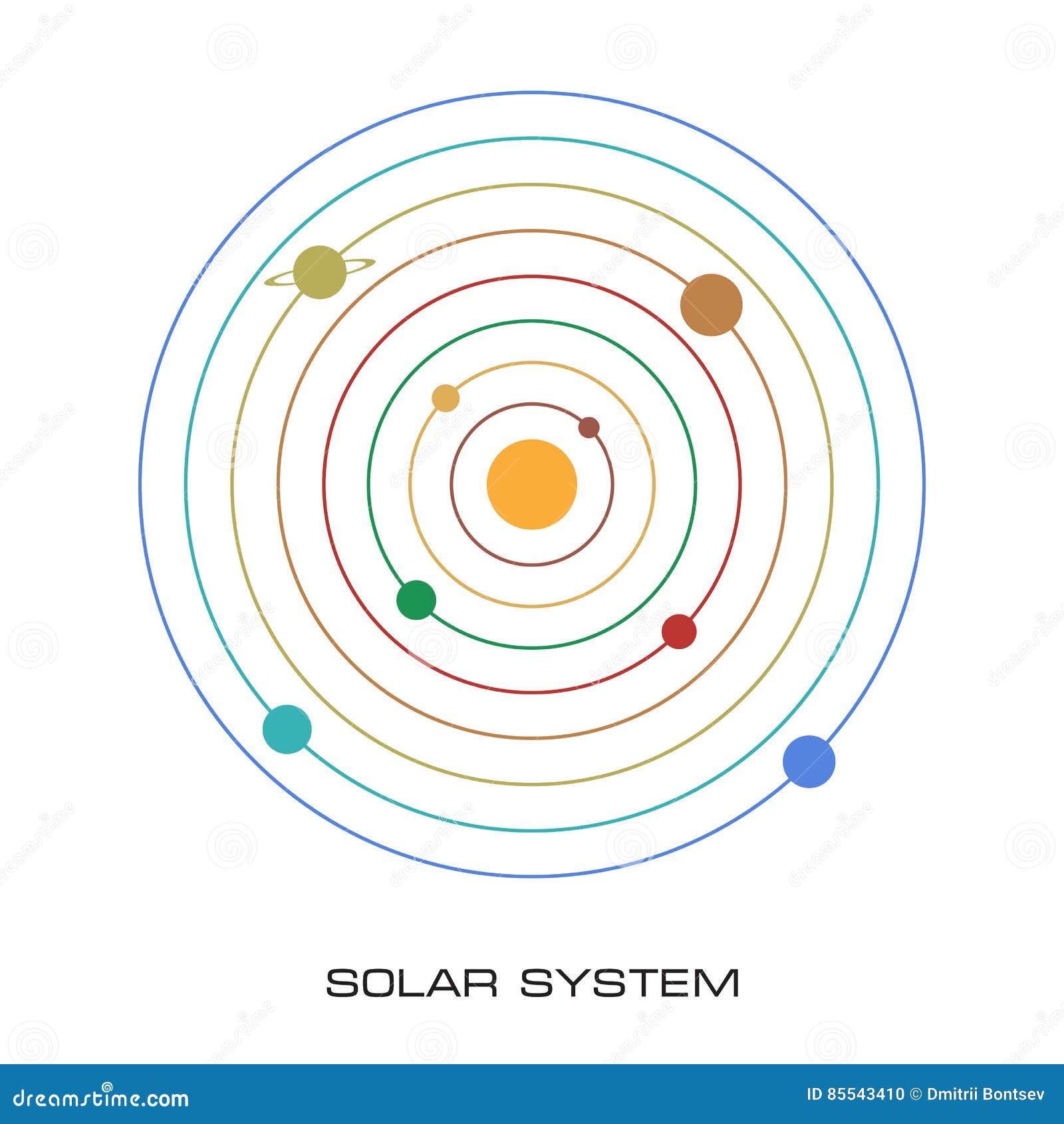 Vector Solar System with Planets Stock Vector - Illustration of graphic ...