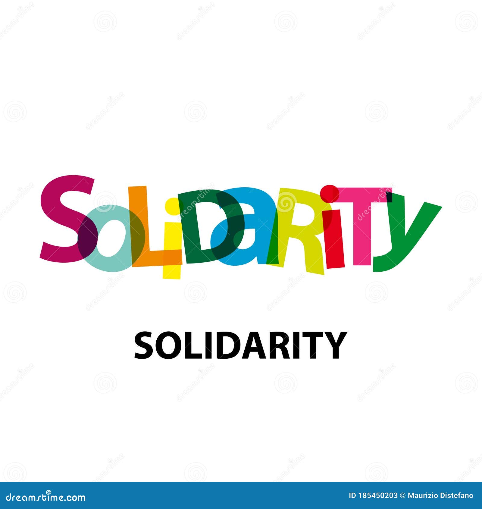Vector Solidarity.Broken Colorful Text and Word Stock Vector ...