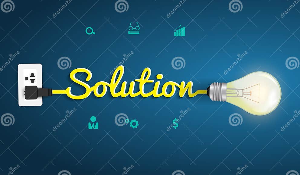 Vector Solution Concept with Creative Light Bulb I Stock Vector ...