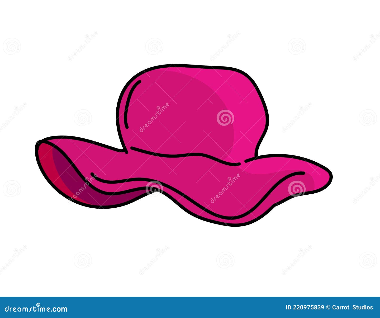 Vector sombrero rosa ilustración del vector. Ilustración de playa ...