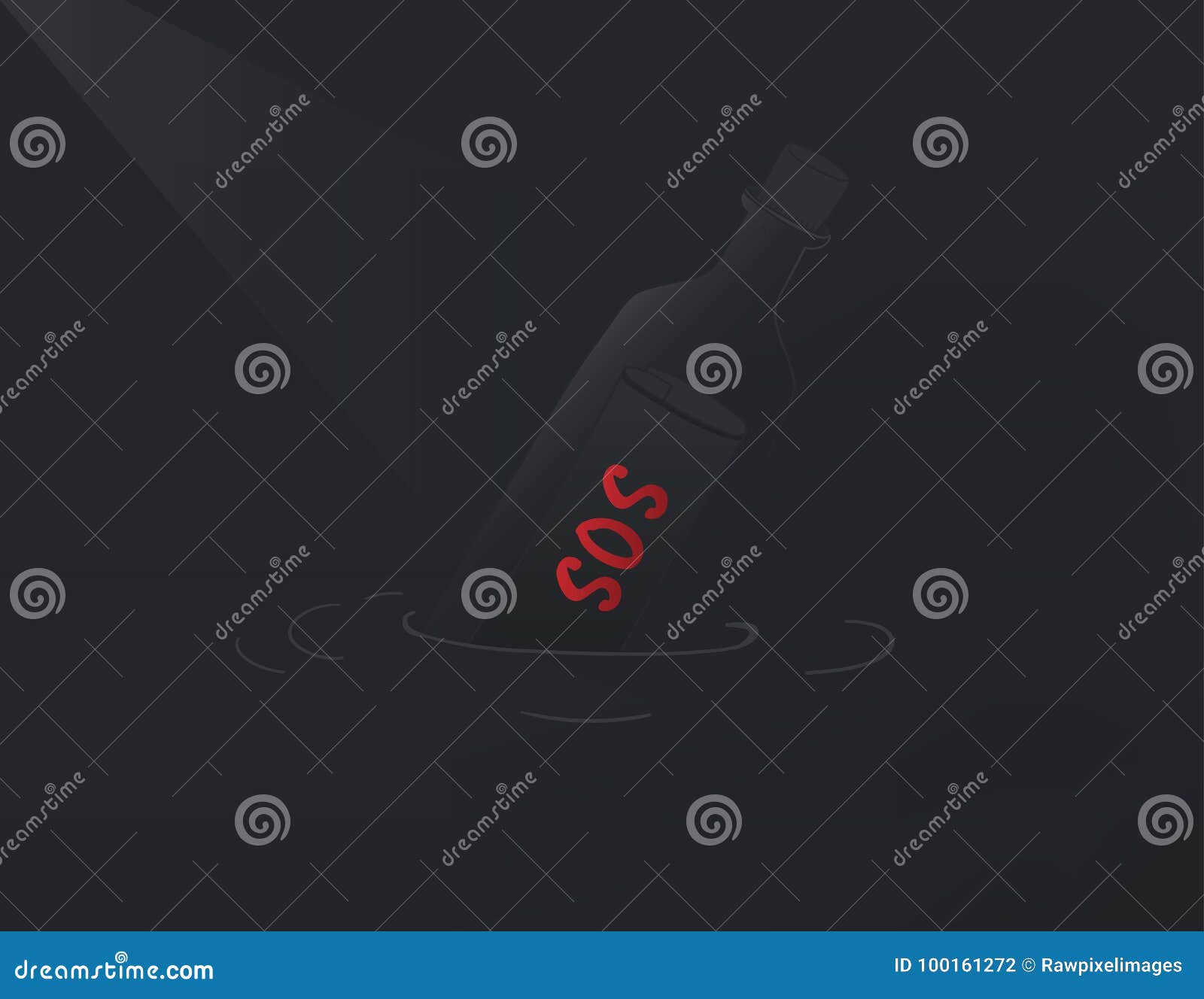 Vector of SOS Message in the Bottle Stock Vector - Illustration of help ...