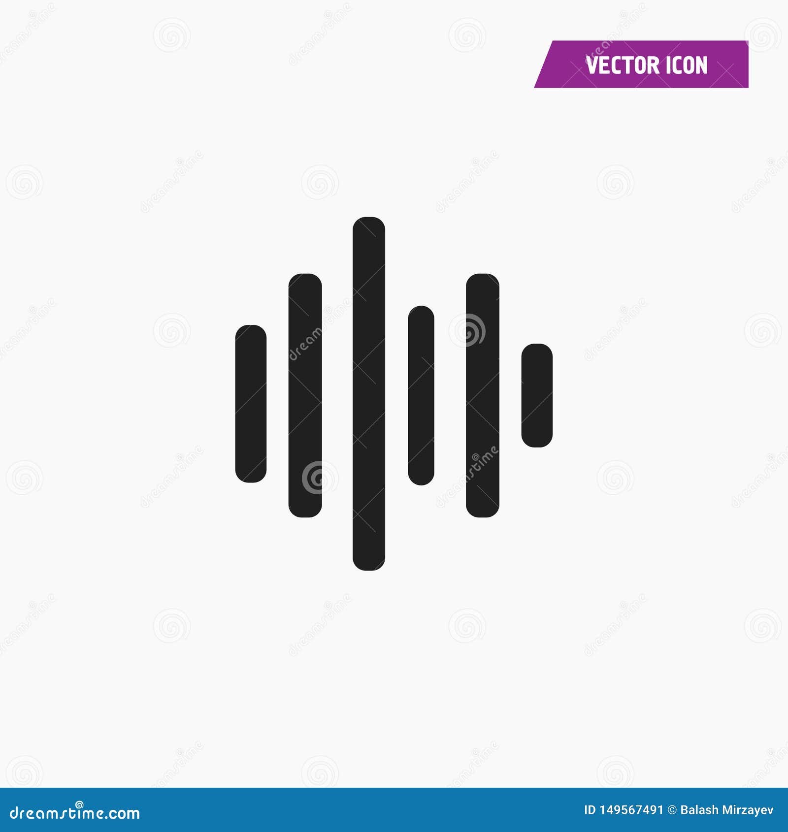 Vector Sound, Voice Frequency, Wave Icon. Stock Vector - Illustration ...