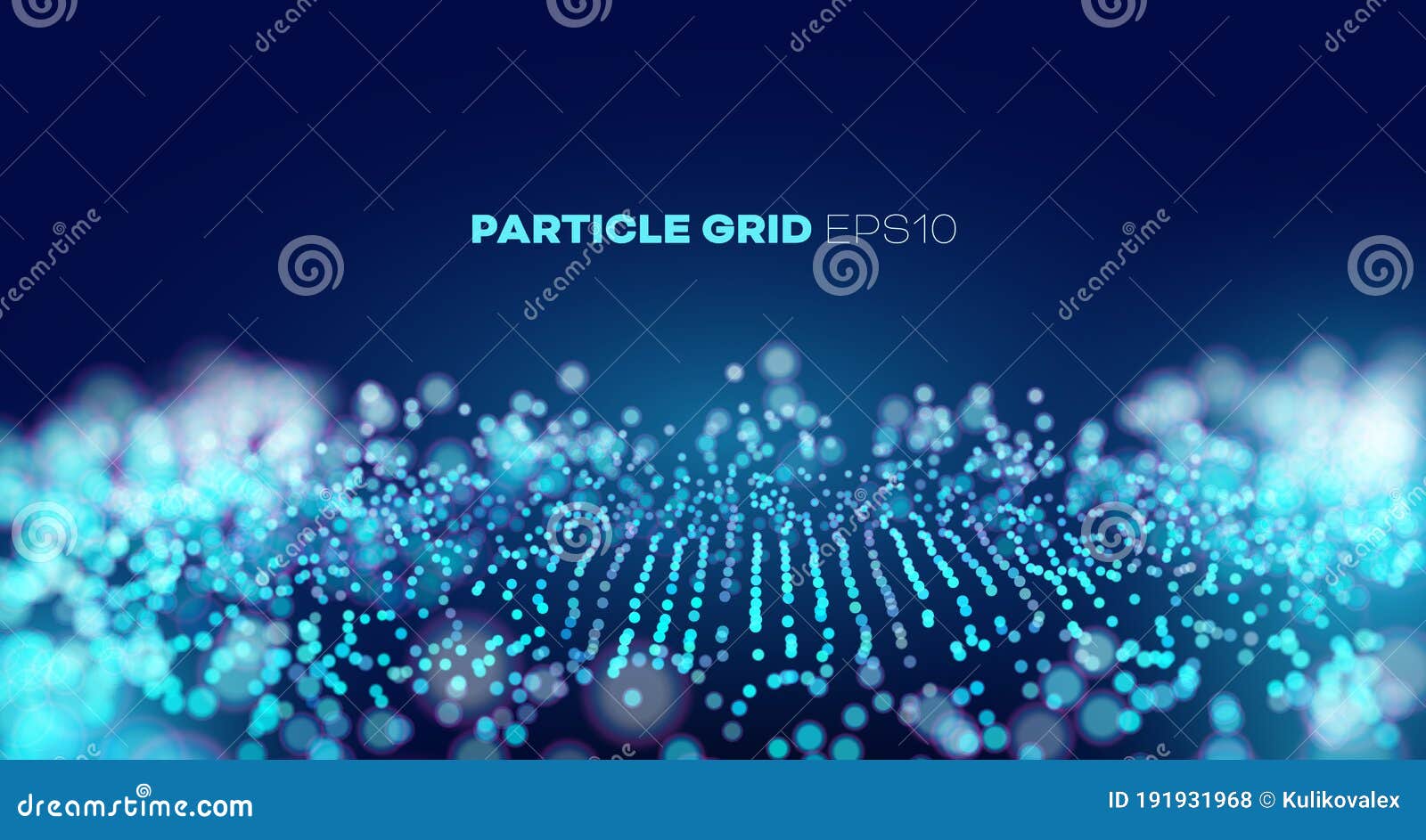 Vector Sound Wave. Abstract Music Pulse Background. Particle Grid. Data ...