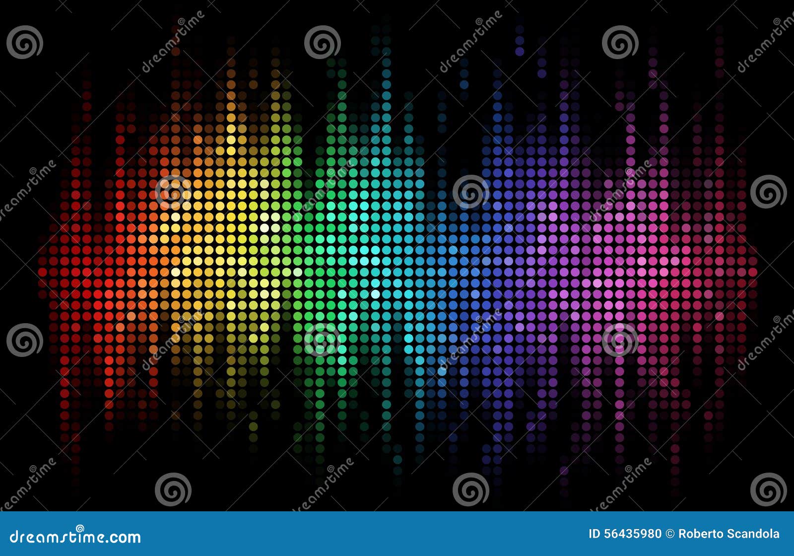Vector Sound Wave Display Dots Stock Vector - Illustration of audio ...