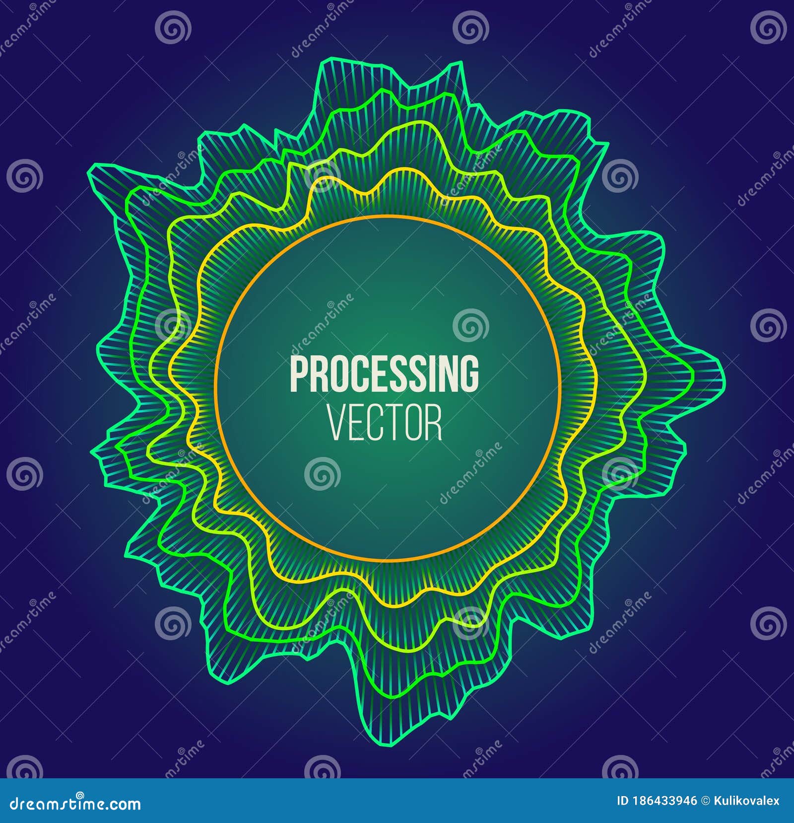 Vector Sound Wave. Processing Circle. Development Process. Buffer ...