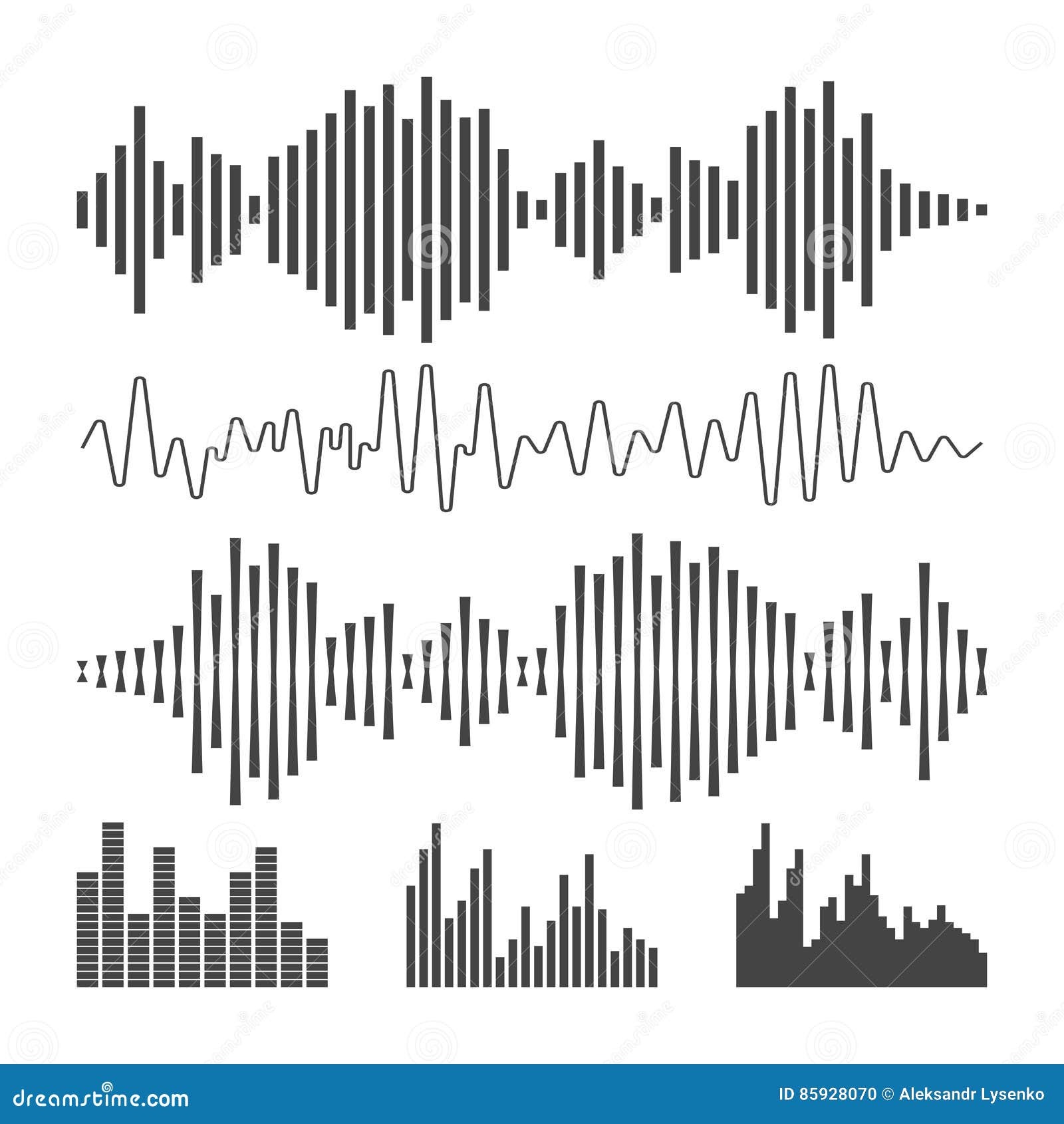 Vector Sound Waveforms Icon. Stock Vector - Illustration of play, song ...