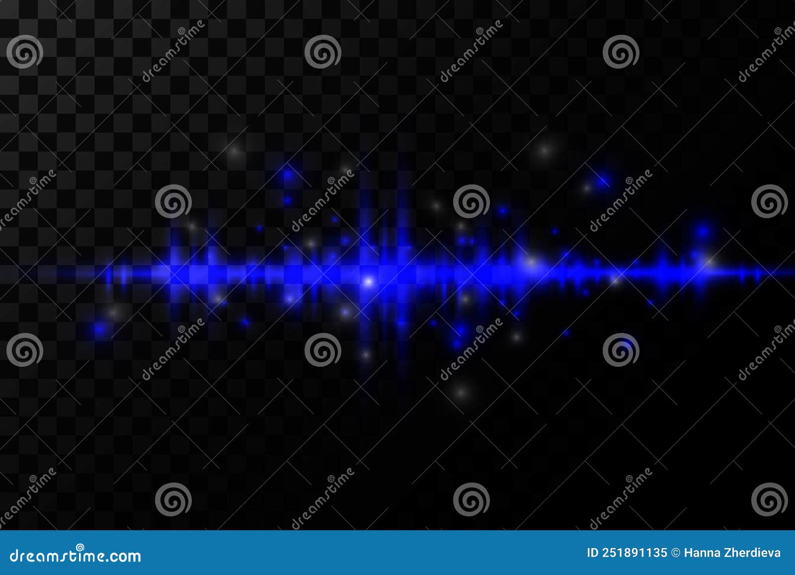 Wave Graph of the Audio Track Frequency and Spectrum on a Transparent ...