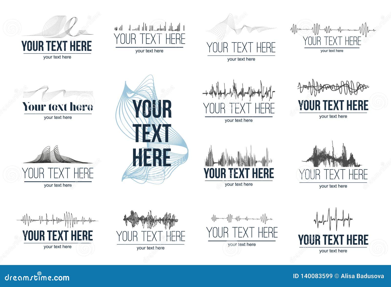 Vector Sound Waves Set. Audio Player. Audio Equalizer Technology, Pulse ...