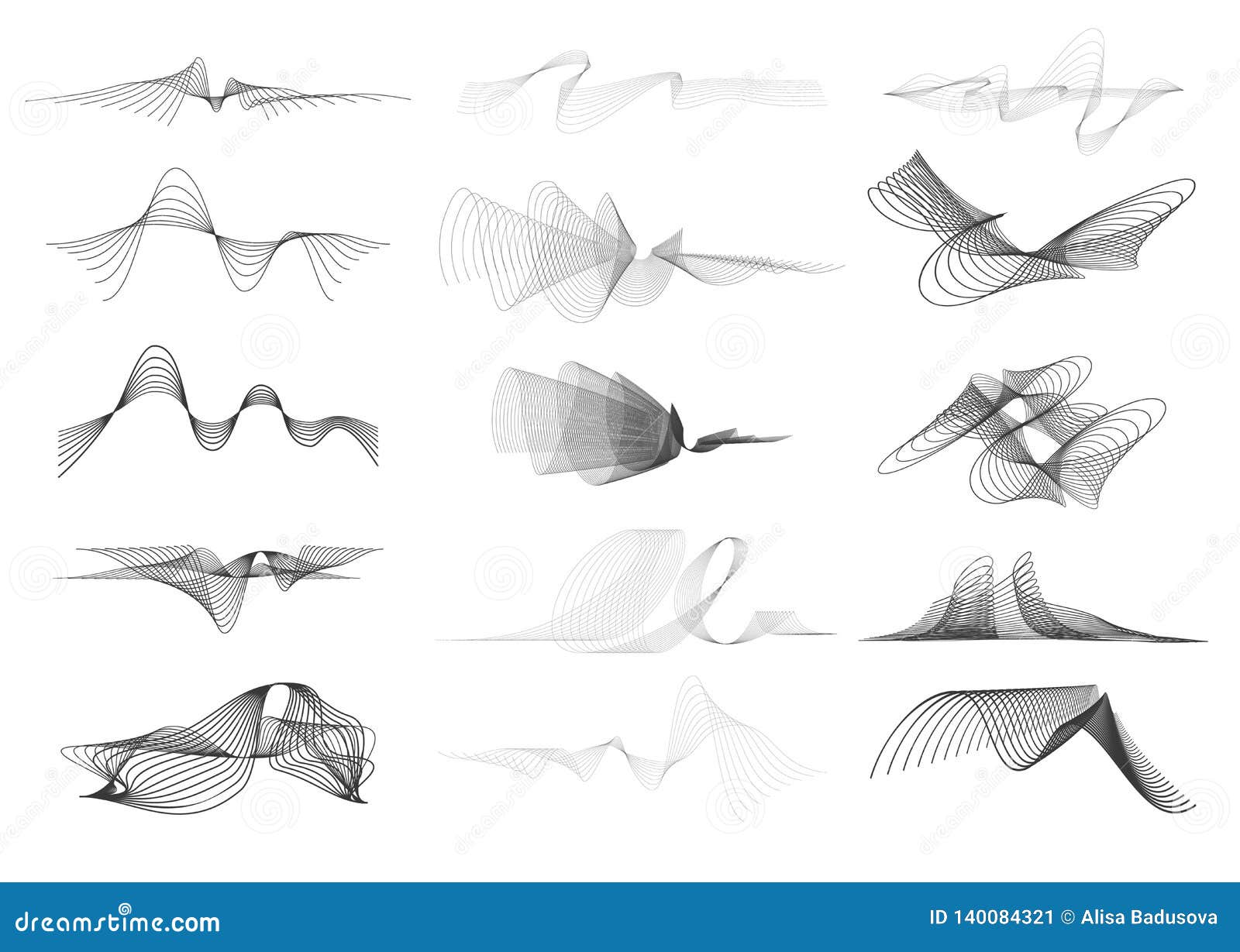 Vector Sound Waves Set. Audio Player. Audio Equalizer Technology, Pulse ...