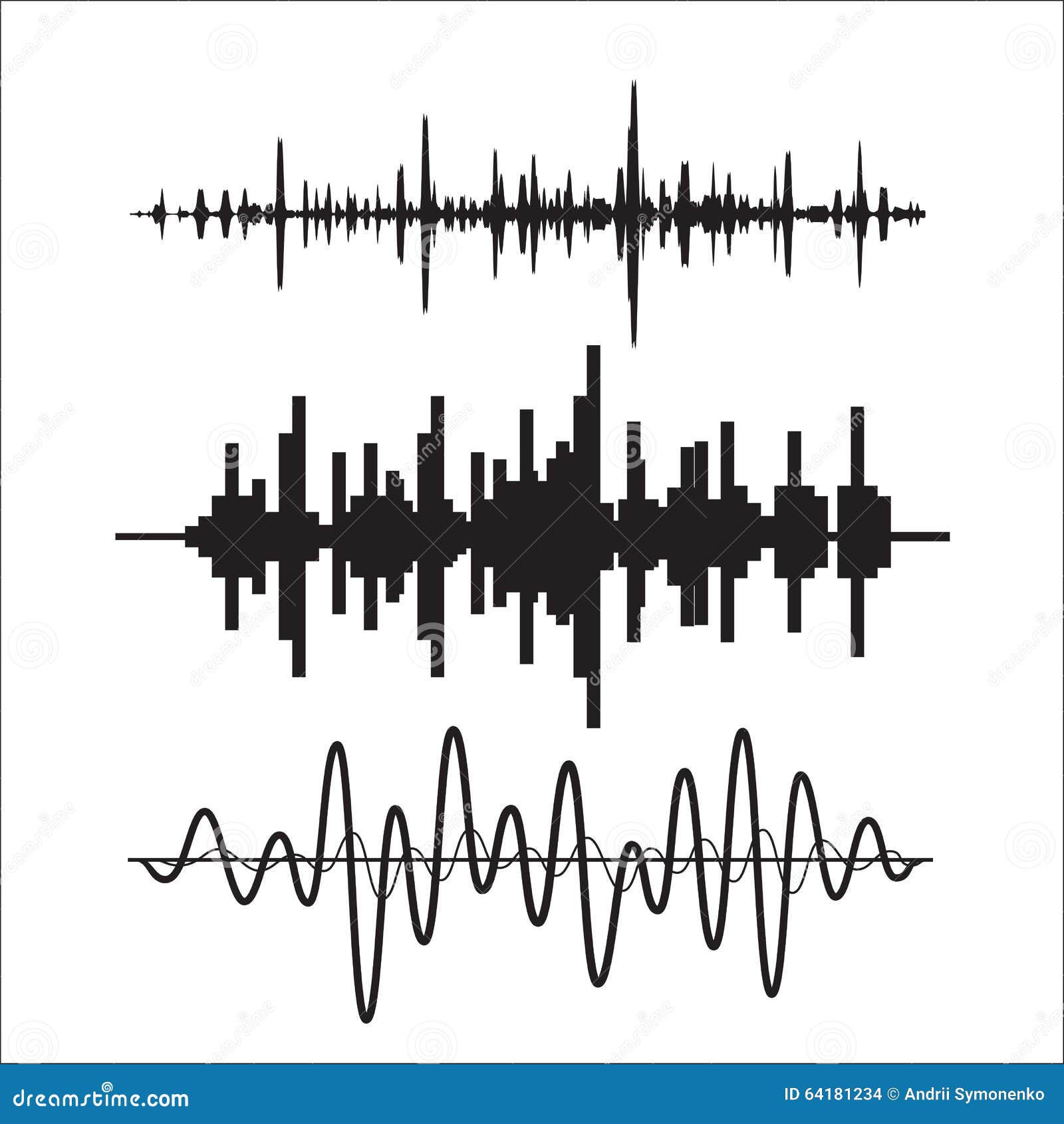 Vector Sound Waves Set. Vector Illustration. Stock Vector ...