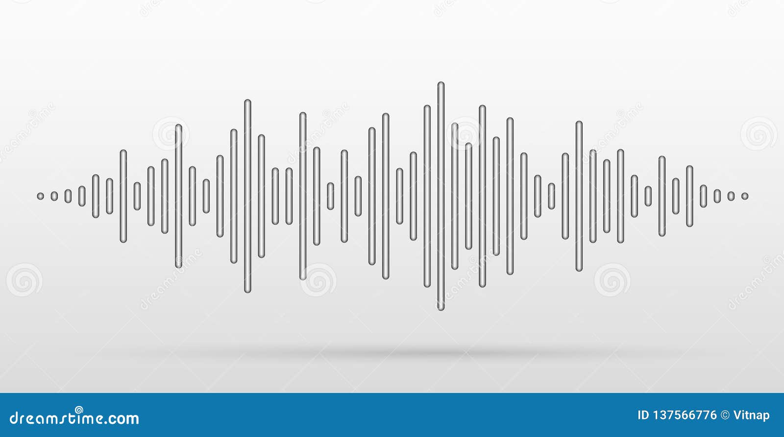 Vector Sound Waves Stylized with Convex Sticks. Music Equalizer Visual ...