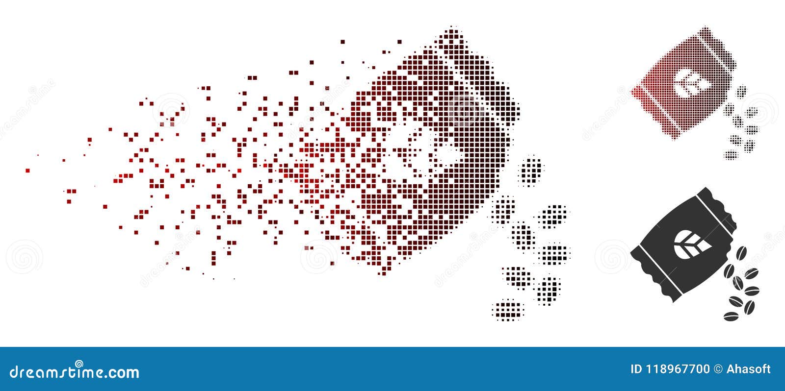 Broken Pixel Halftone Sow Seed Pack Icon Stock Vector - Illustration of ...