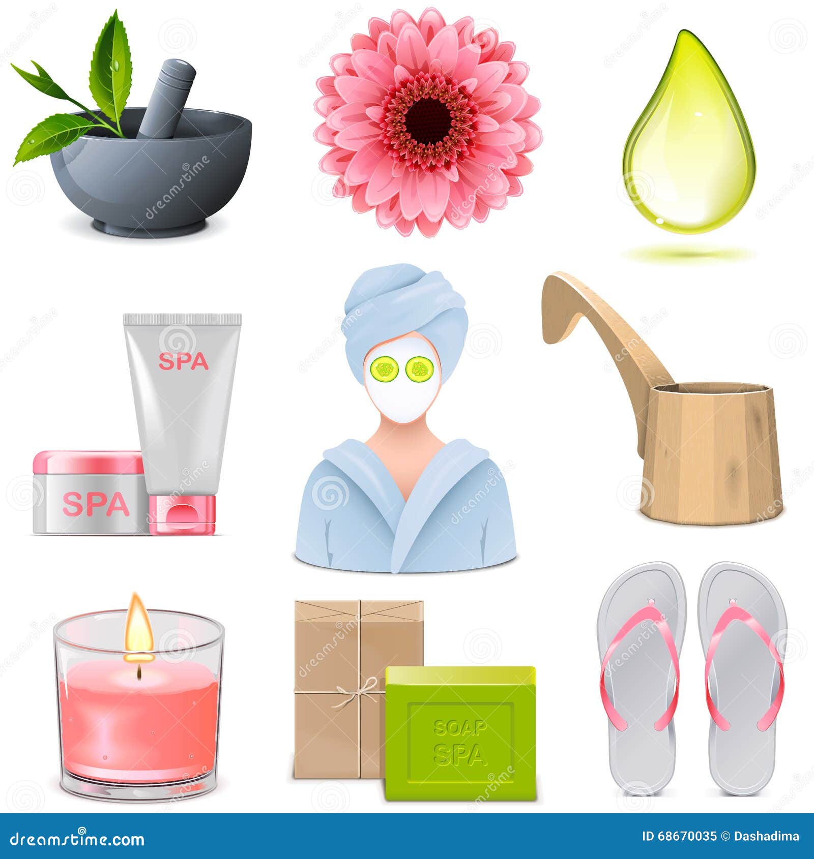 Vector SPA De Pictogrammen Plaatsen 1 Vector Illustratie - Illustration ...