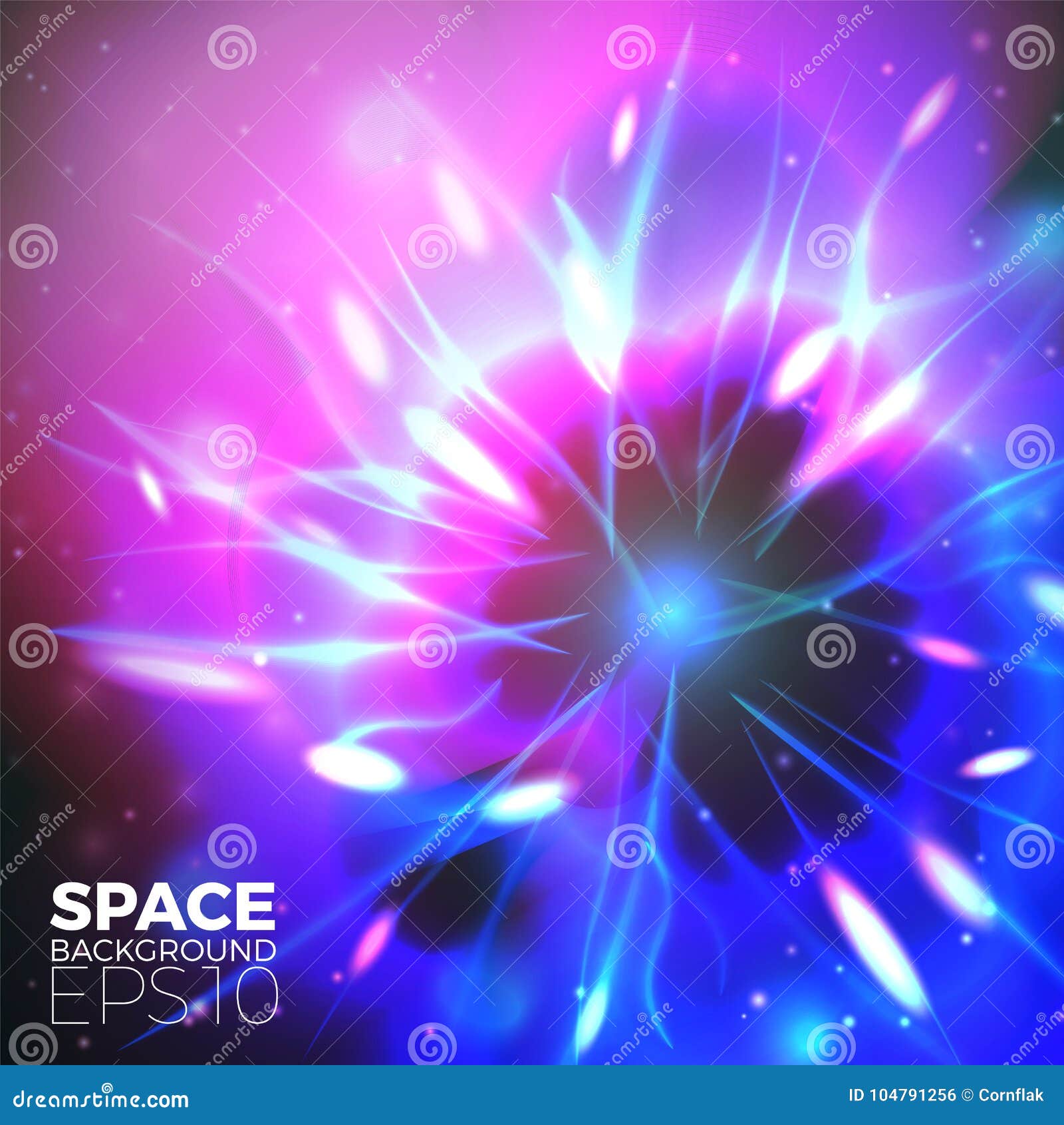 Vector Space Background with Bright Lights of Planets, Nebula Etc ...