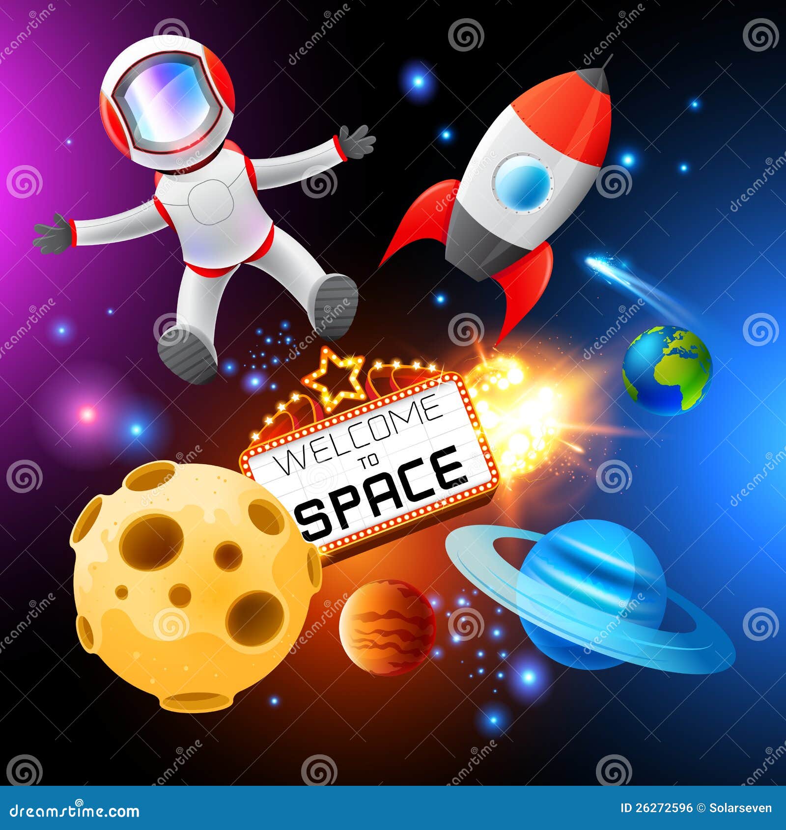 Vector Space Elements stock vector. Illustration of explosion - 26272596