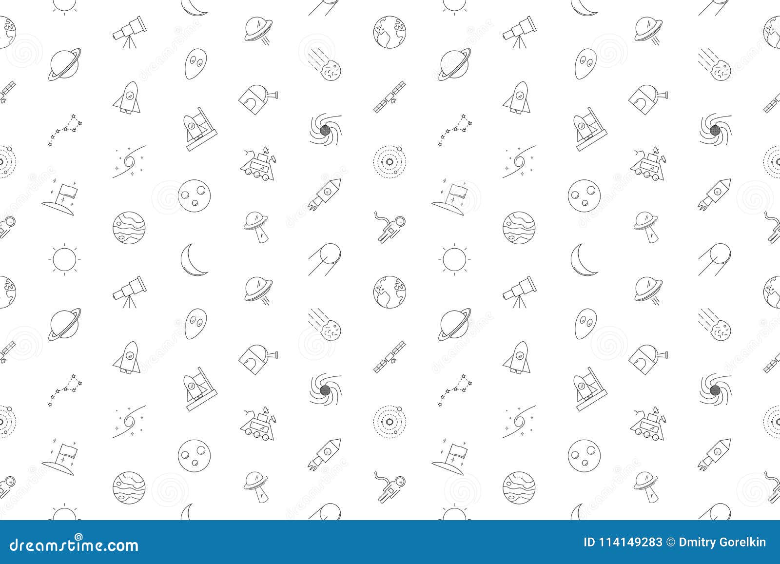 Vector Space Pattern. Space Seamless Background Stock Vector ...