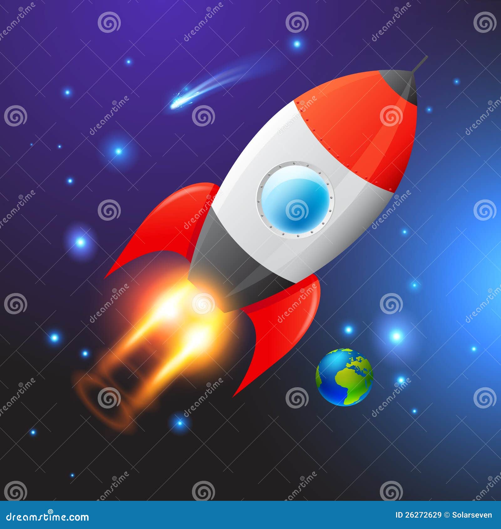 Vector Space Rocket stock vector. Illustration of rocket - 26272629