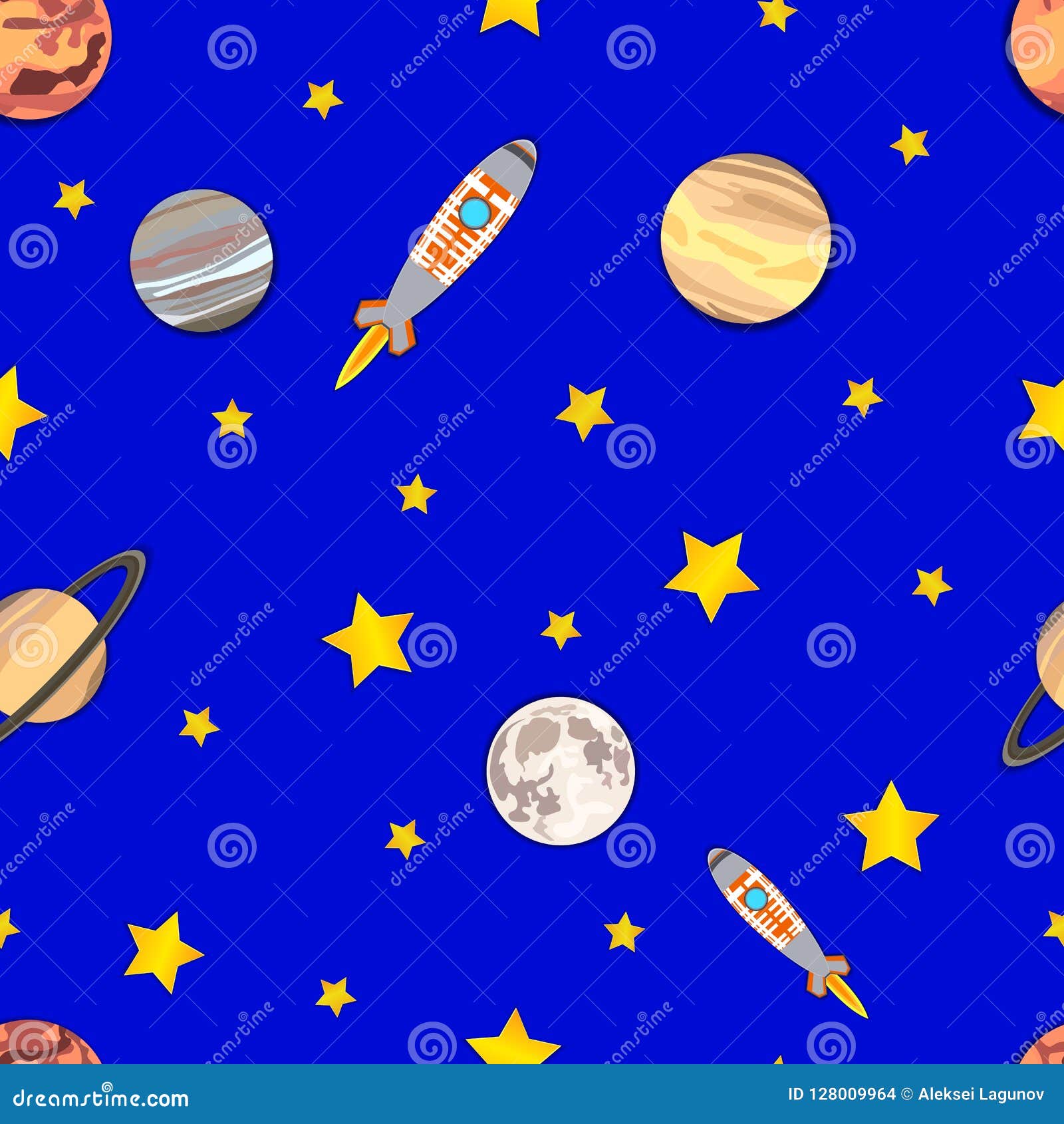 Vector Space Seamless Pattern, Colorful Background Template, Cosmic ... Vector Space Seamless Pattern, Colorful Background Template, Cosmic ...
