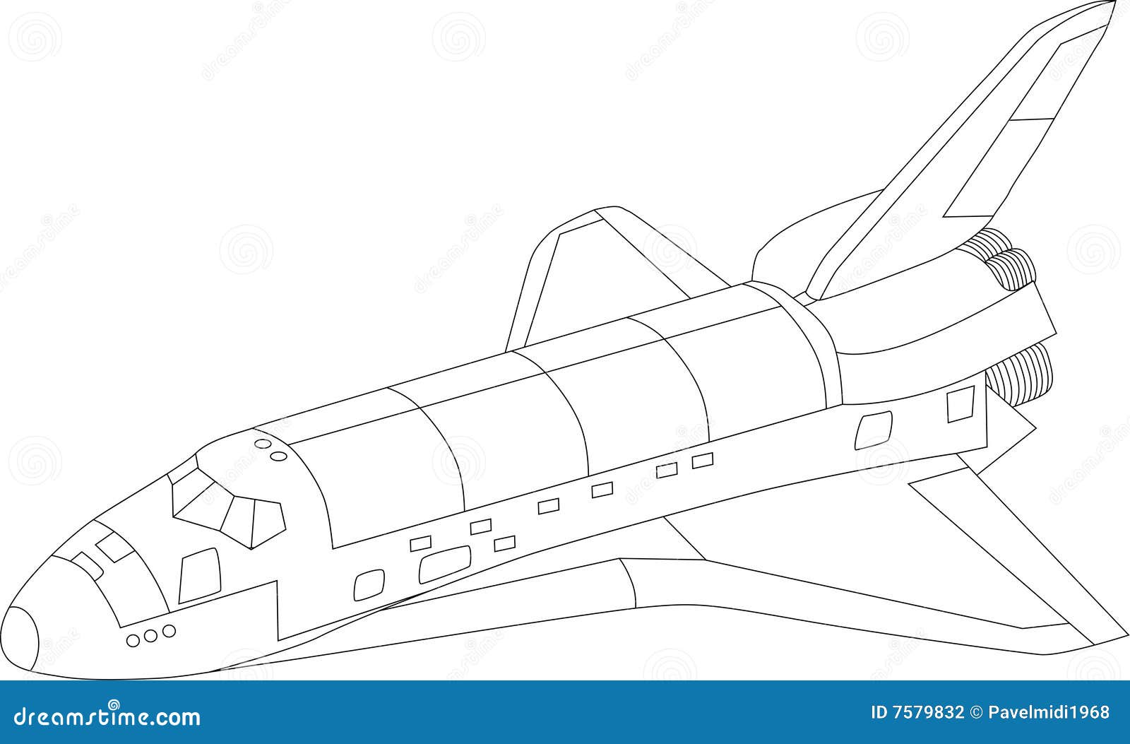 Vector space shuttle stock vector. Illustration of spaceship - 7579832