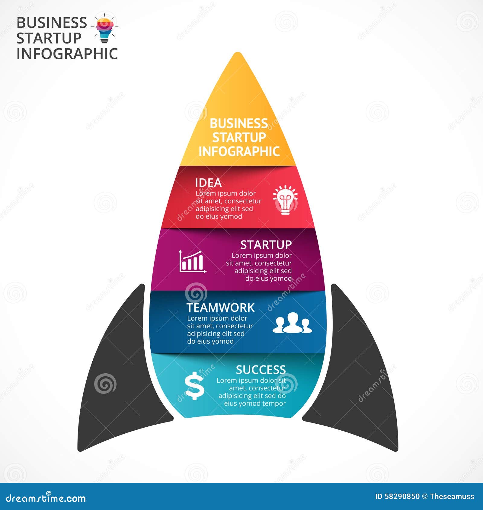 Vector Spaceship Infographic. Rocket Template for Stock Vector ...