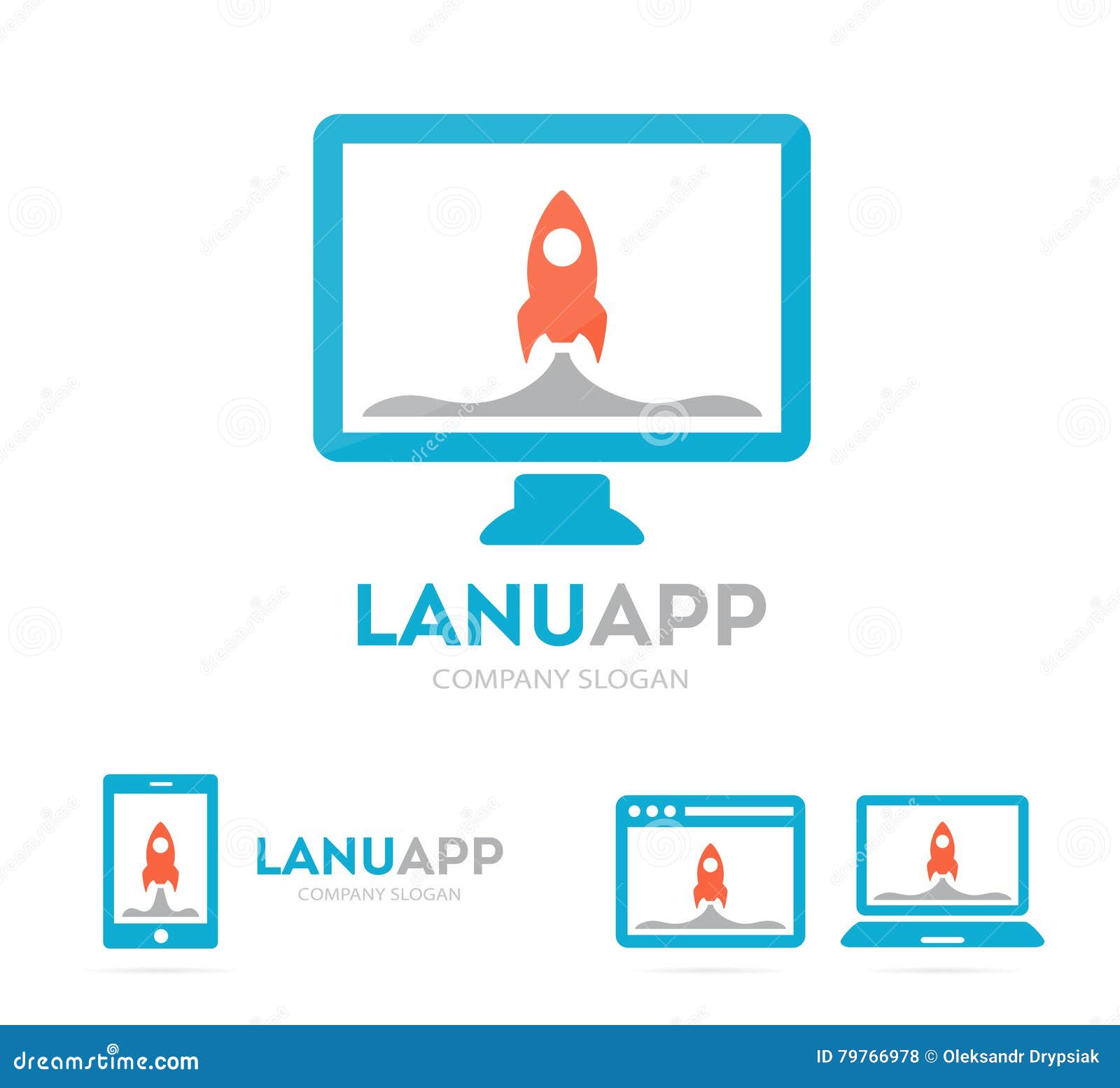 Vector Spaceship and Phone Logo Combination. Rocket and Mobile Symbol ...