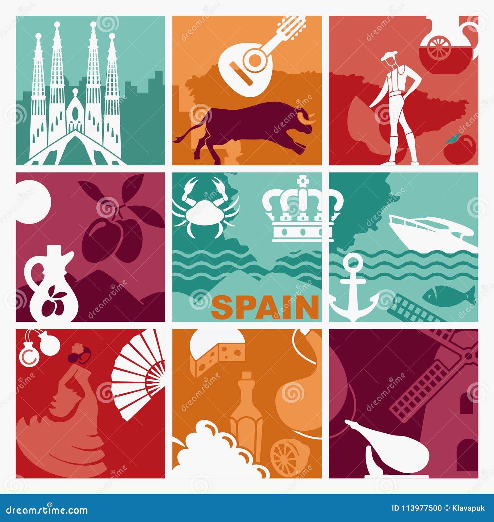 Vector Spain background stock vector. Illustration of bullfighter ...
